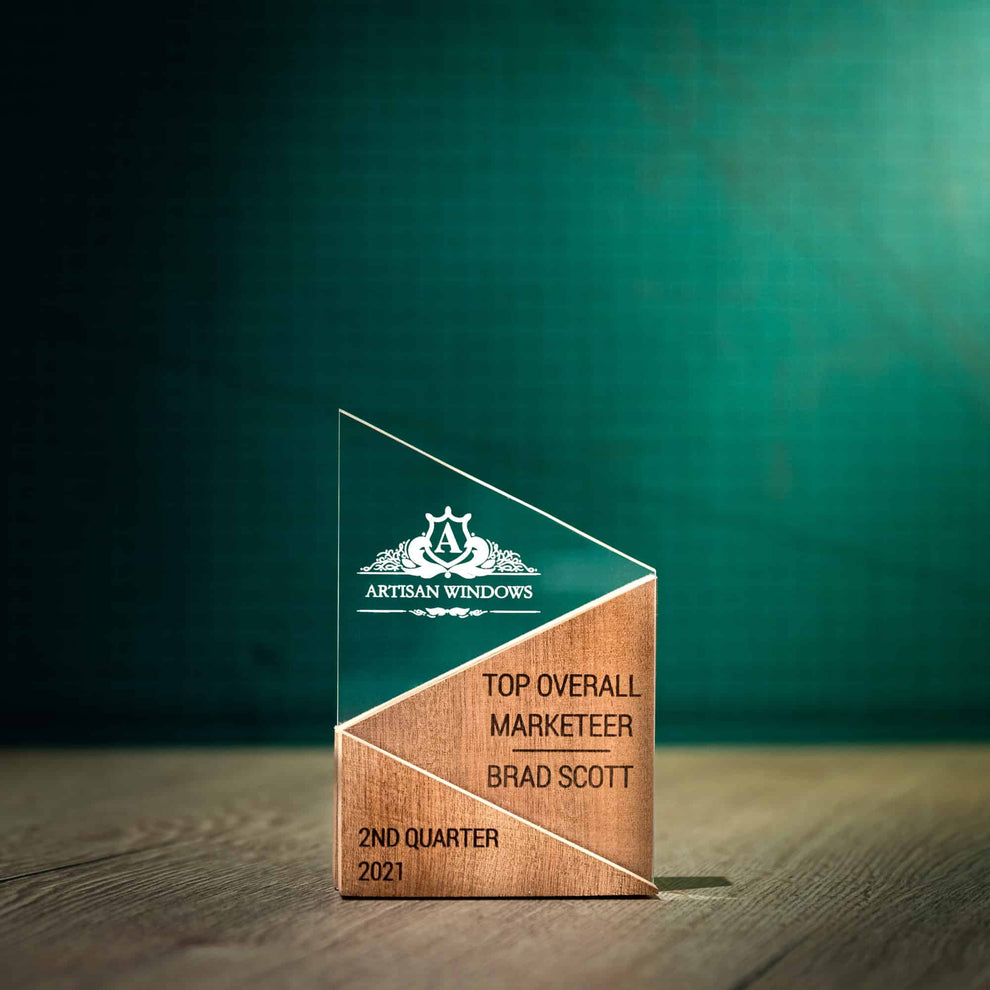 Wooden Perspex Peak Trophy | Eco-Friendly Custom Award – Laser Are Us